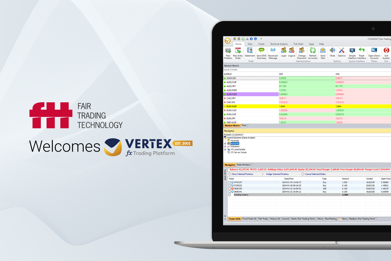 Fair Trading Technology Welcomes VertexFX Platform